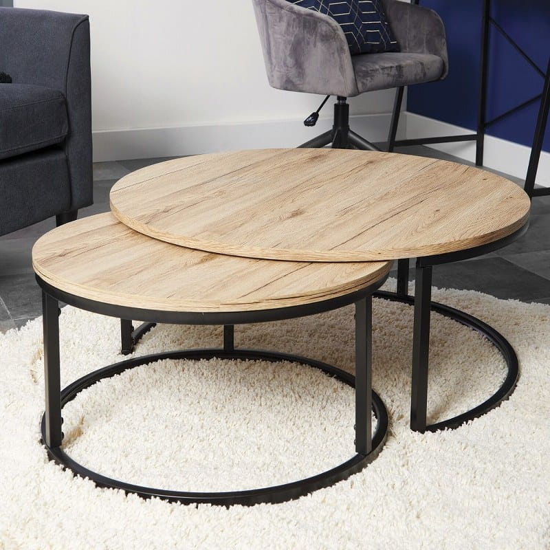 Set of 2 Round Coffee Tables - Home Gallery